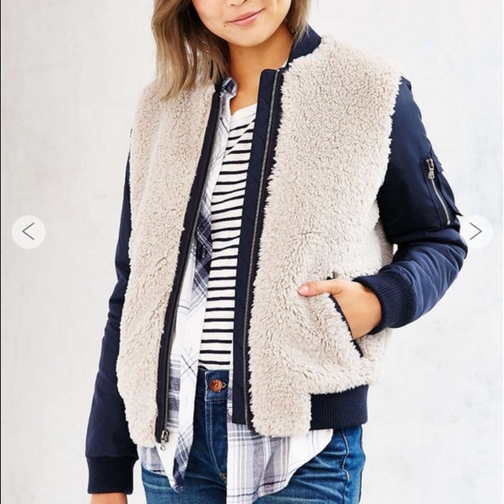 Levi’s Faux Fur Varsity Bomber Jacket - Gem